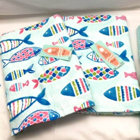 tt & Lola | Bath | Tt Lola Fish Print Beach Towel | Poshmark